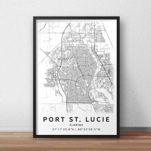 Printable Map of Port St. Lucie, Florida, USA With Street Names ...