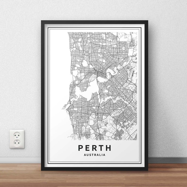 Printable Map of Perth Australia Instant Download City - Etsy