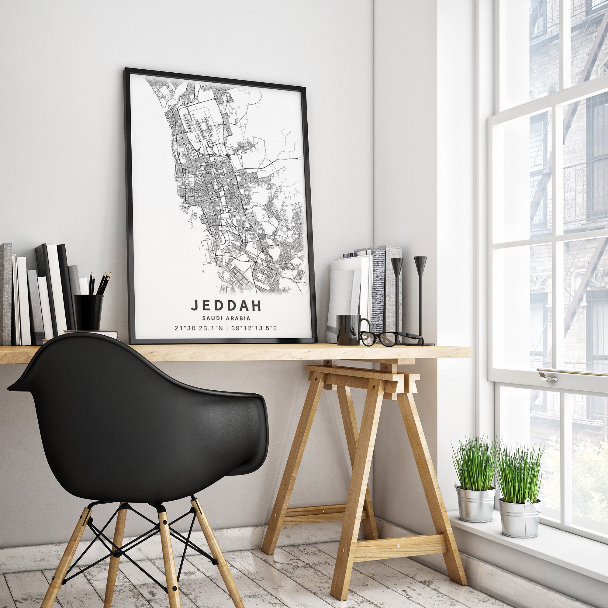 Printable Map of Jeddah, Saudi Arabia With Street Names - Instant ...