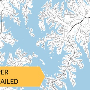 Printable Map of Lake Norman, North Carolina, US - Instant Download ...