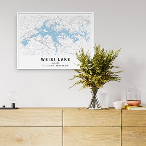 Printable Map of Weiss Lake Alabama United States Instant - Etsy