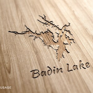 Badin Lake Map SVG North Carolina Map Vector File Instant - Etsy