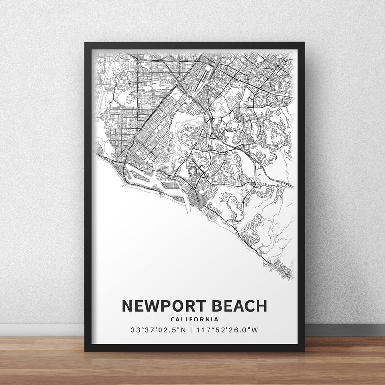 Printable Map of Newport Beach, California, USA With Street Names ...