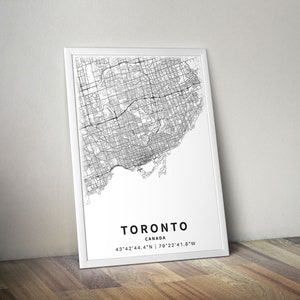 Printable Map of Toronto, Ontario, Canada With Street Names Instant ...