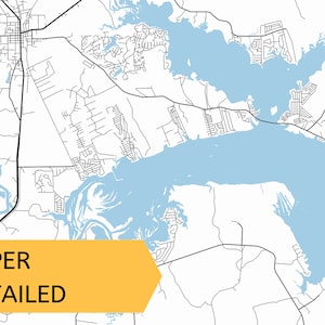 Printable Map of Lake Livingston, Texas, US - Instant Download \ Lake ...