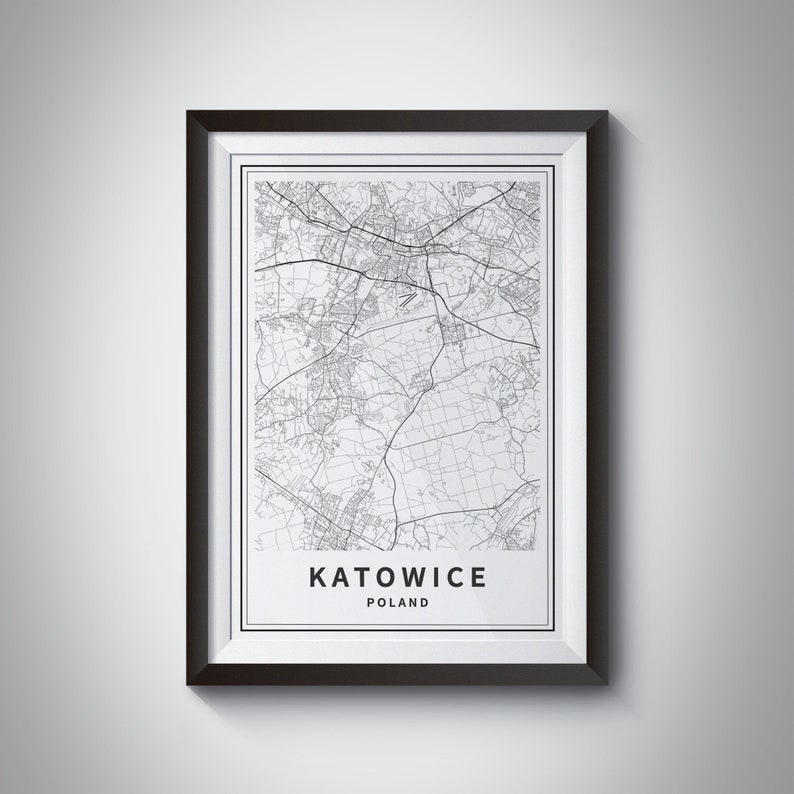 Printable Map of Katowice Poland Instant Download City - Etsy