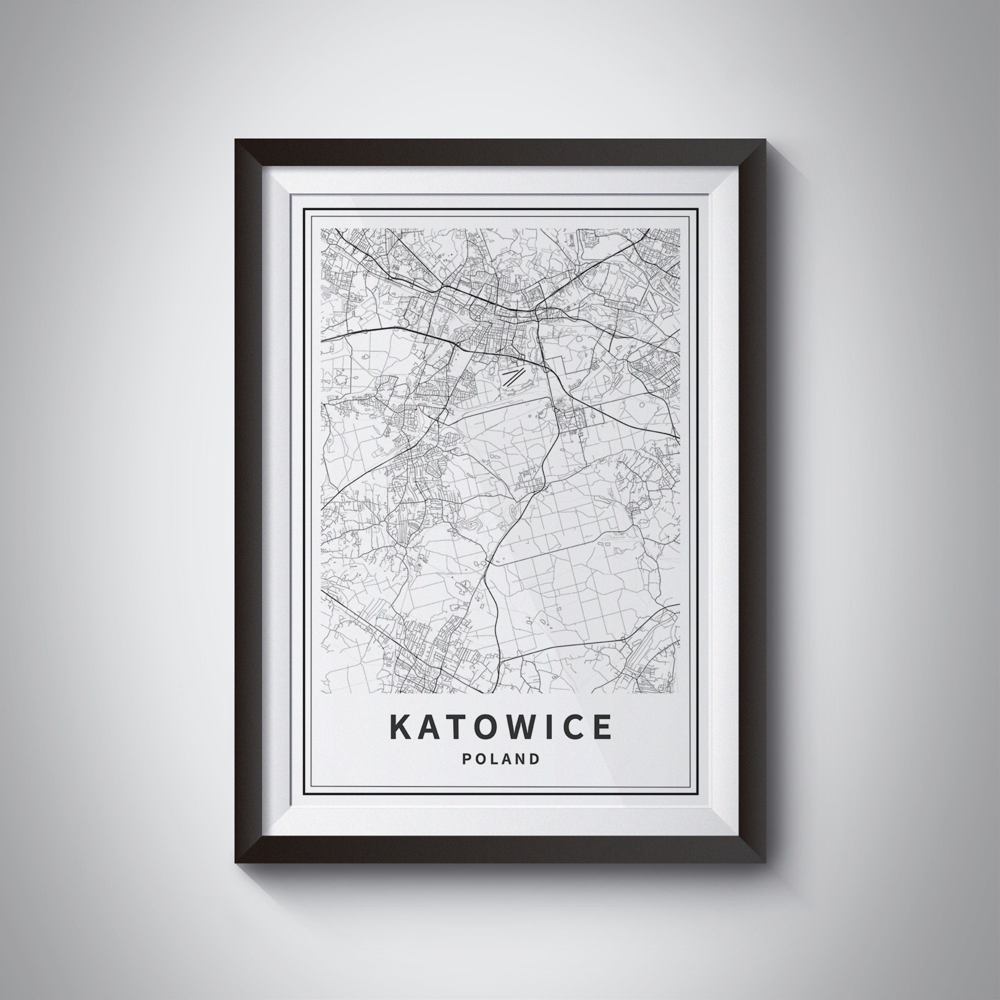 Printable Map of Katowice Poland Instant Download City | Etsy