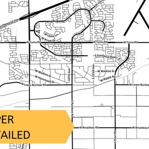 Buckeye Arizona Map With Street Names, Printable Buckeye City Poster ...