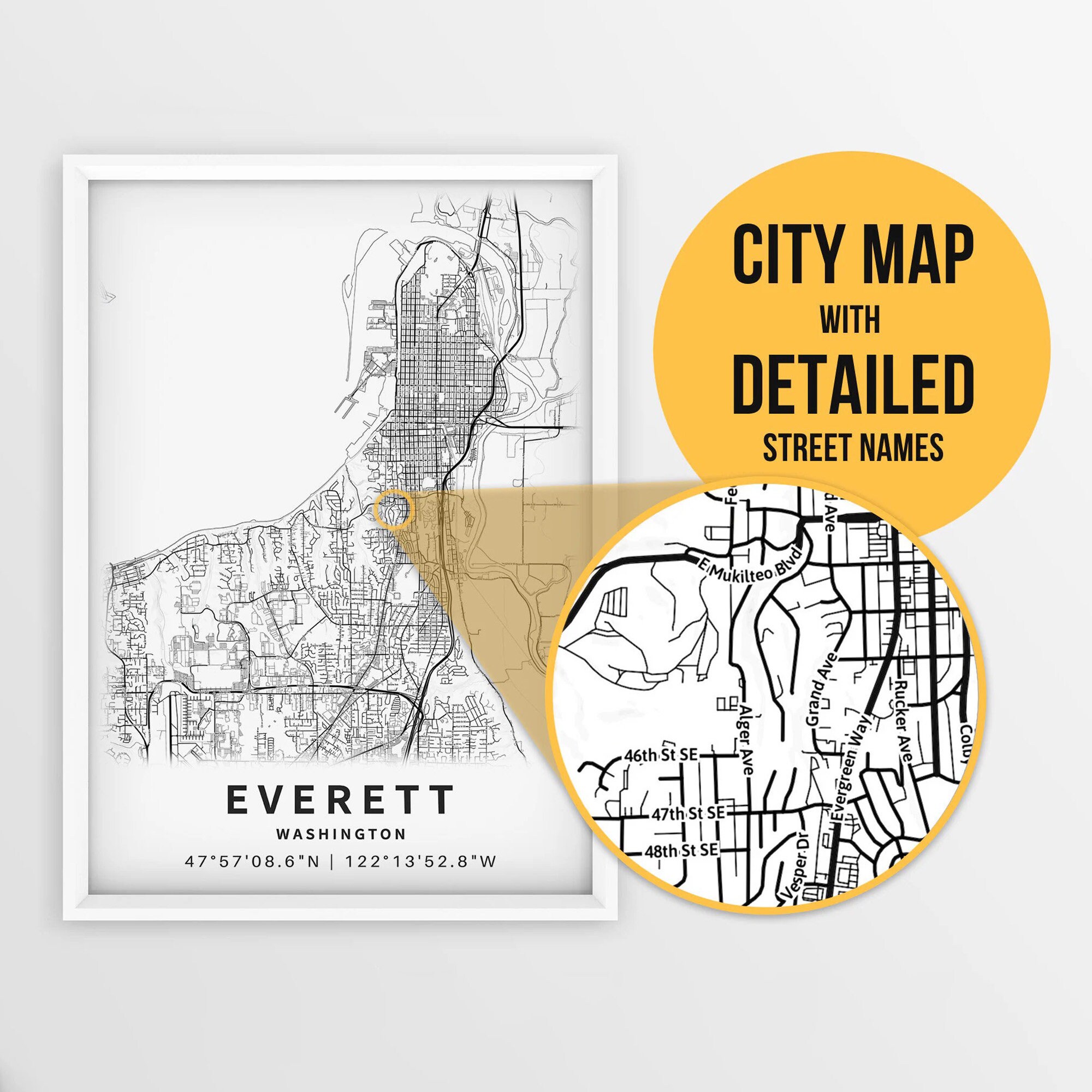 Map Of Downtown Everett