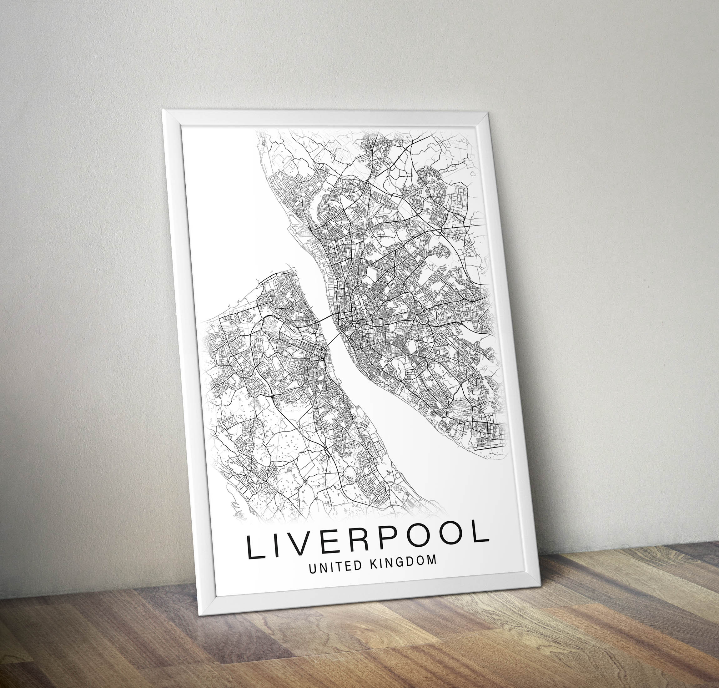 Printable Map of Liverpool England United Kingdom UK | Etsy