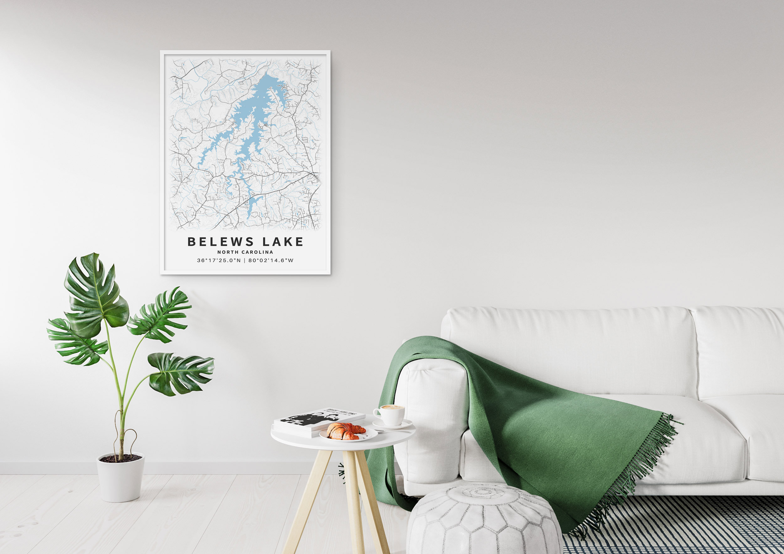 Printable Map of Belews Lake North Carolina United States - Etsy