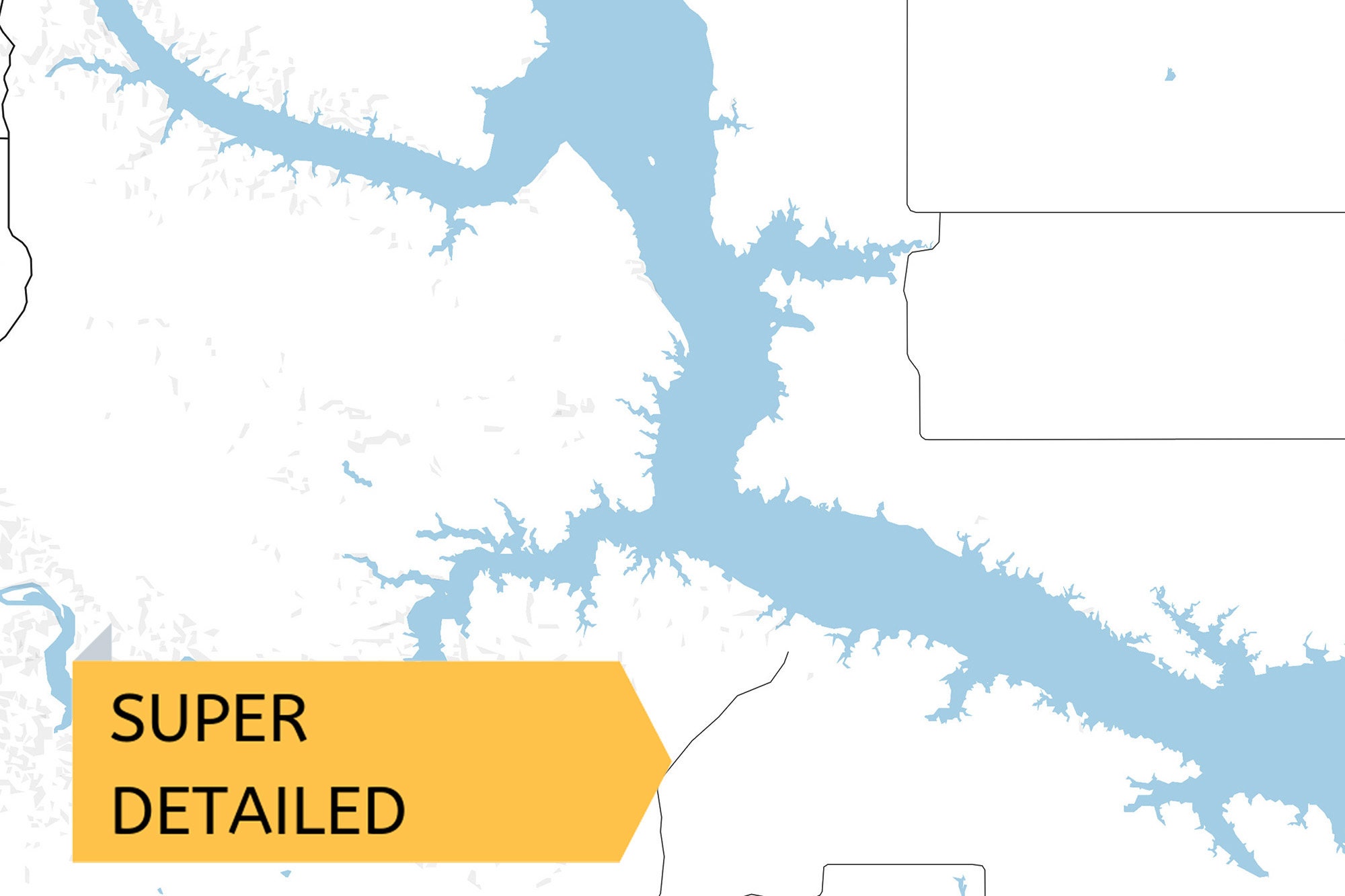 Printable Map of Lake Sakakawea North Dakota United States | Etsy