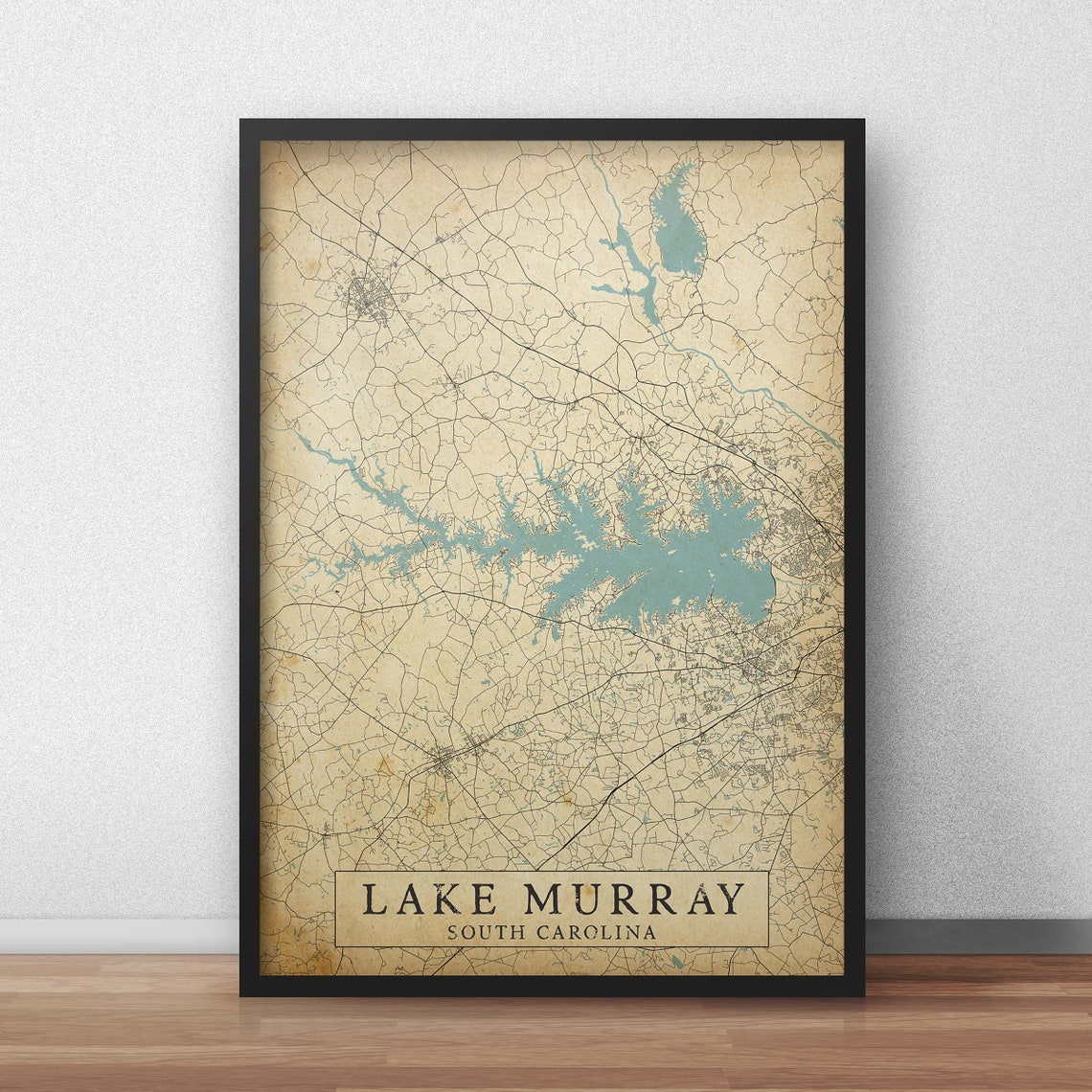 Vintage Style Map of Lake Murray South Carolina USA Instant | Etsy