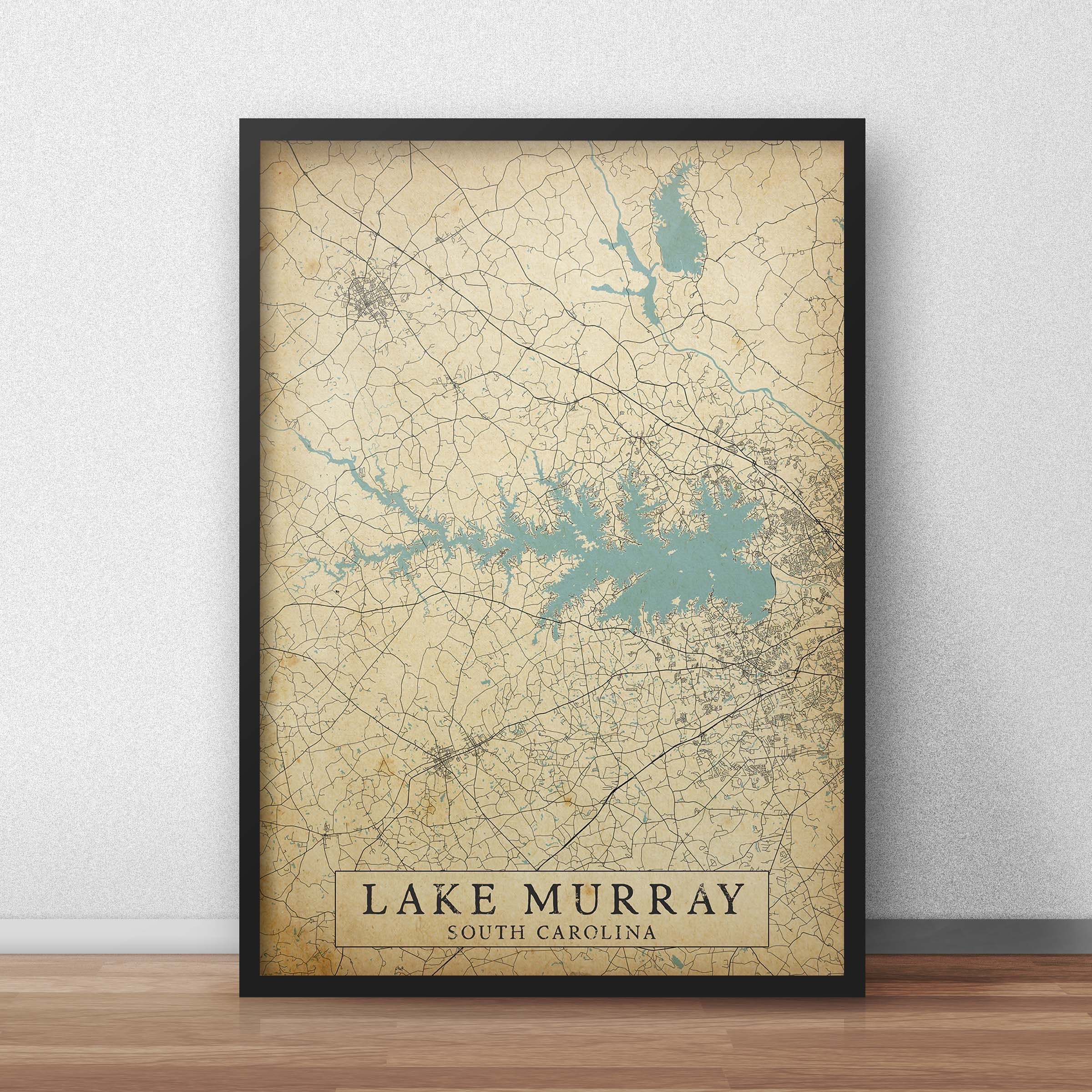 Vintage Style Map of Lake Murray South Carolina USA Instant | Etsy