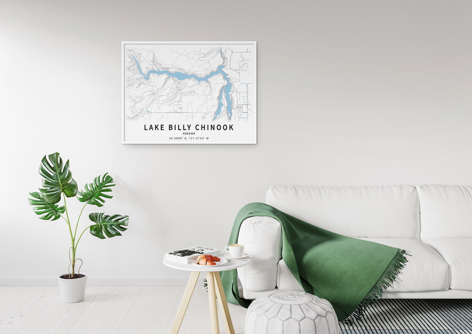 Printable Map of Lake Billy Chinook, Oregon, US Instant Download Lake ...