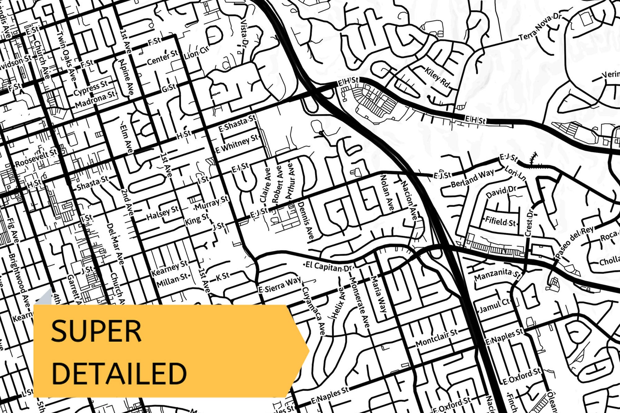 Printable Map of Chula Vista California United States With | Etsy