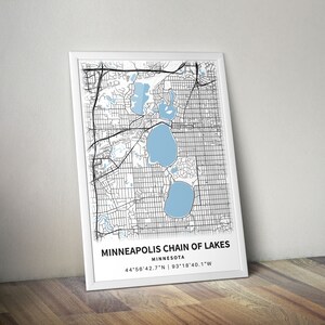 Printable Map of Bde Maka Ska, Lake Harriet, Minnesota - Instant ...