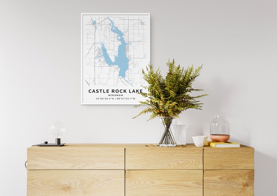 Printable Map of Castle Rock Lake Wisconsin United States - Etsy