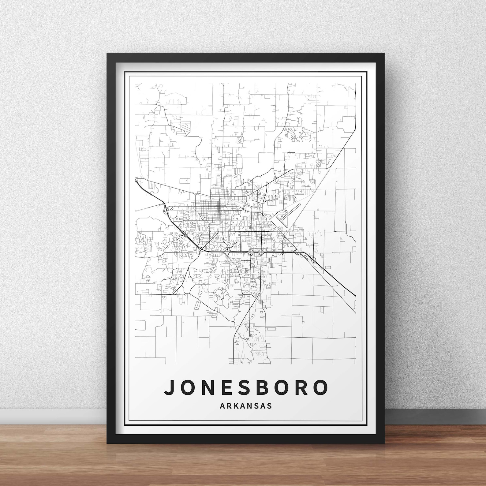 Printable Map of Jonesboro Arkansas AR United States - Etsy