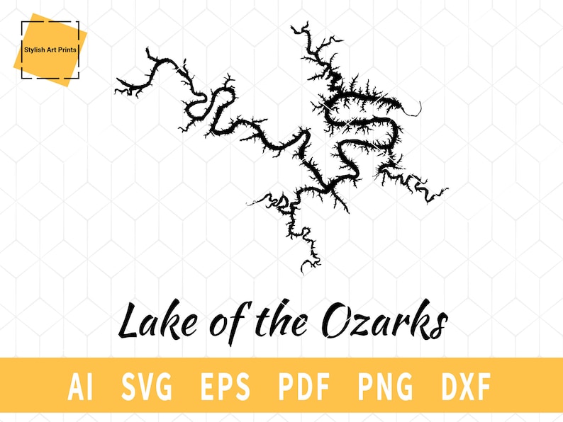 Lake of the Ozarks Missouri Map Vector File Instant | Etsy