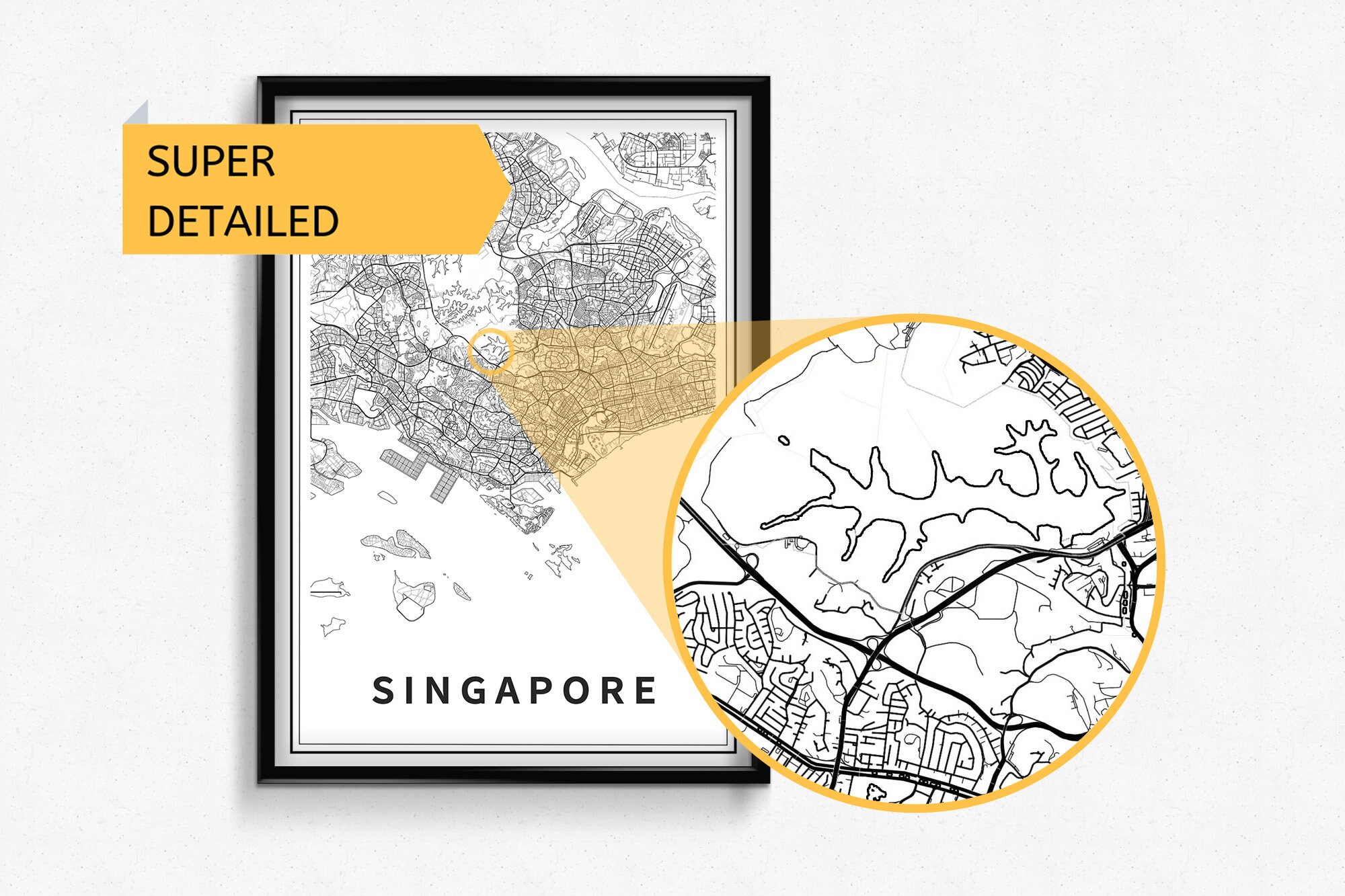 Printable Map of Singapore Instant Download City Map - Etsy