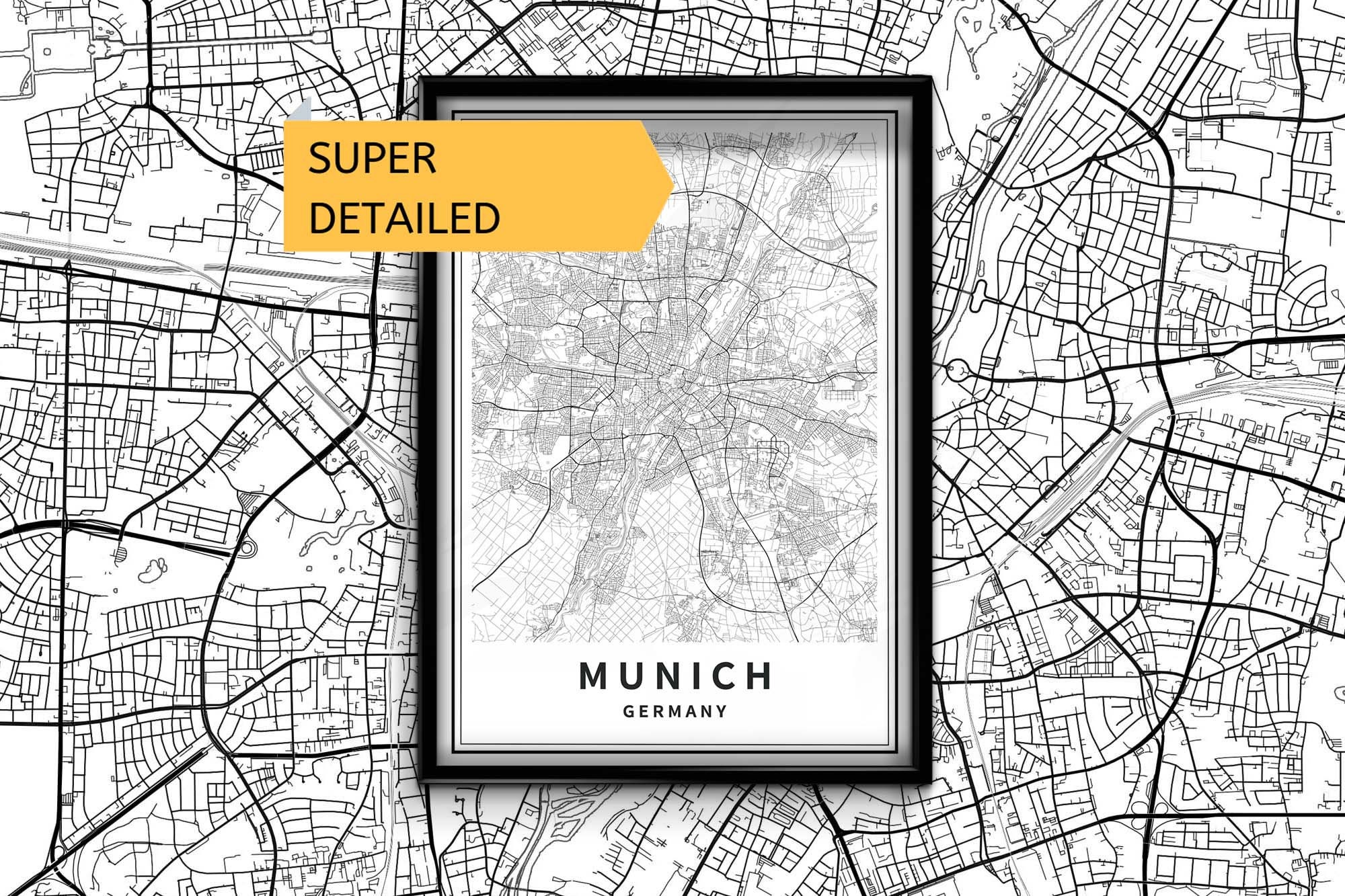 Printable Map of Munich Germany Instant Download City Map - Etsy