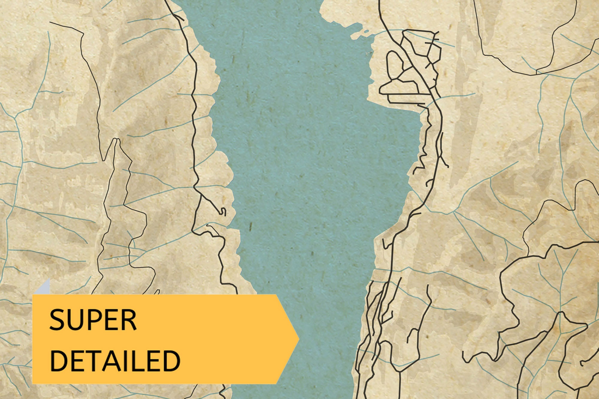 Printable Vintage Style Map of Lake Cushman Washington - Etsy