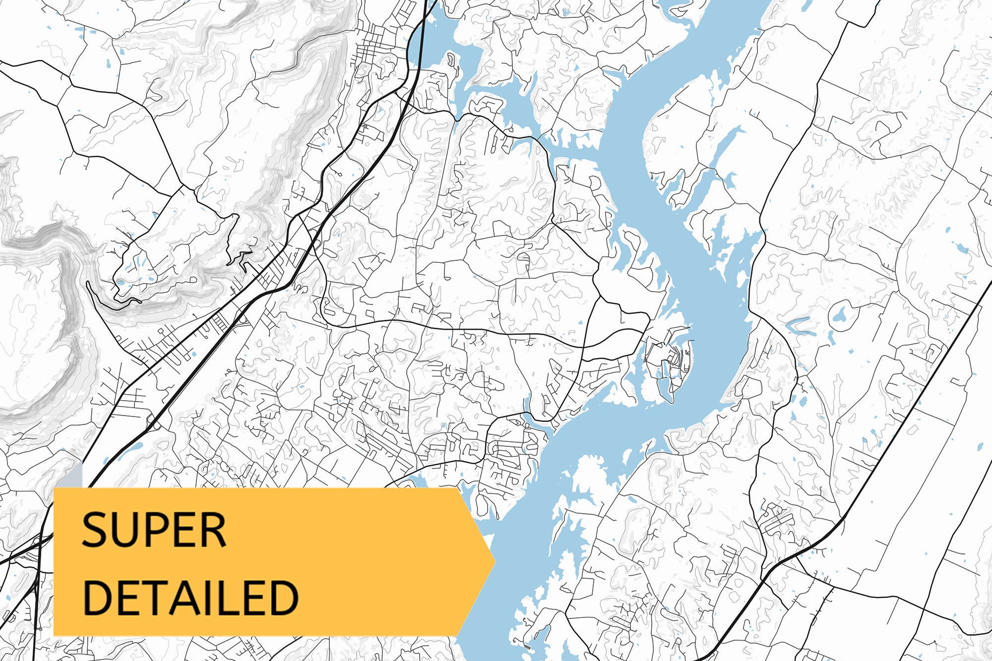 Printable Map Chickamauga Lake Tennessee United States - Etsy