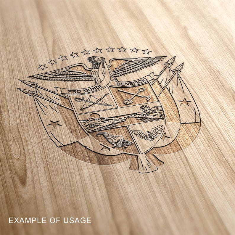 Panama Coat of Arms Vector Clipart (SVG, PNG, PDF), Panama Cutting File ...