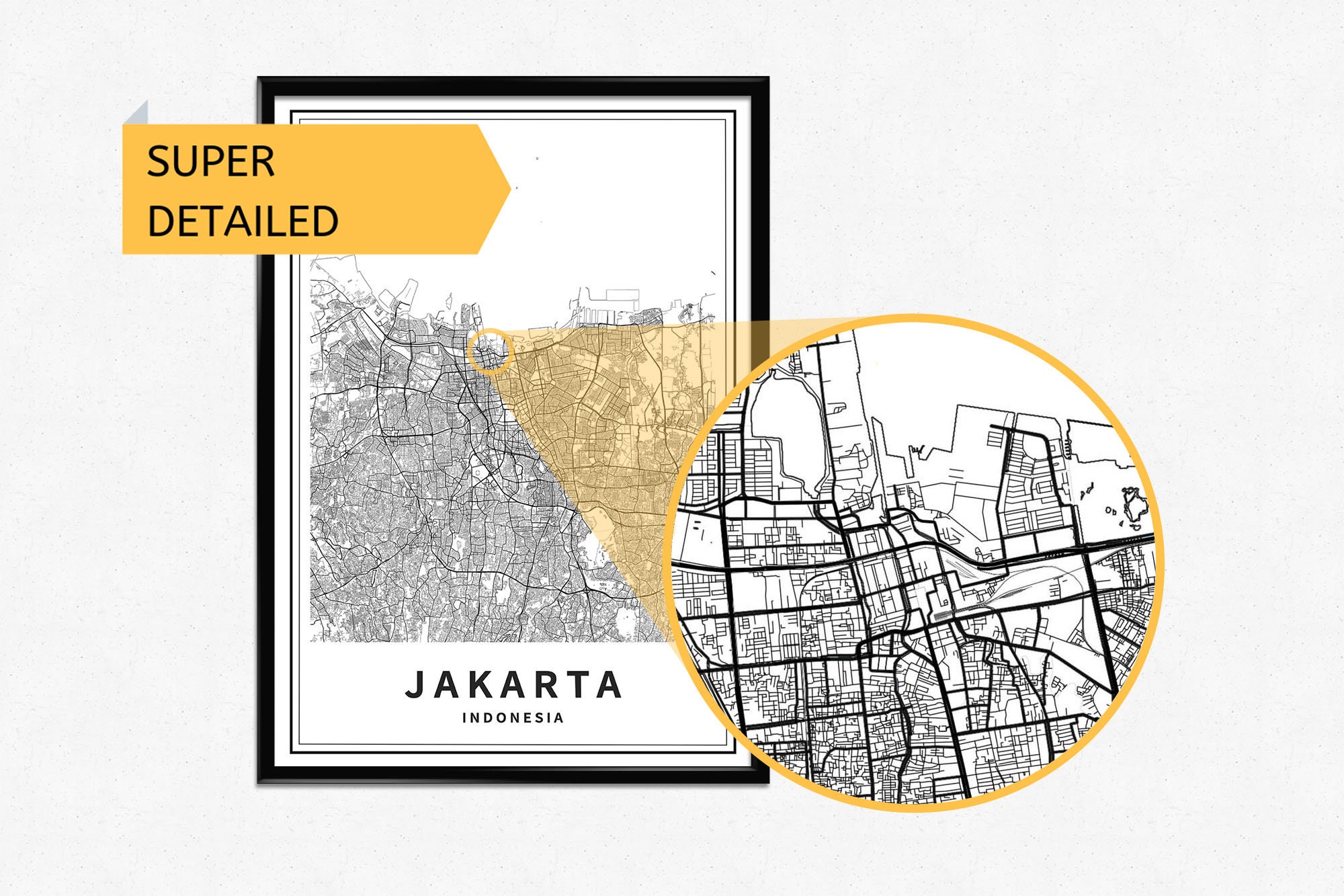 Printable Map of Jakarta Indonesia Instant Download | Etsy