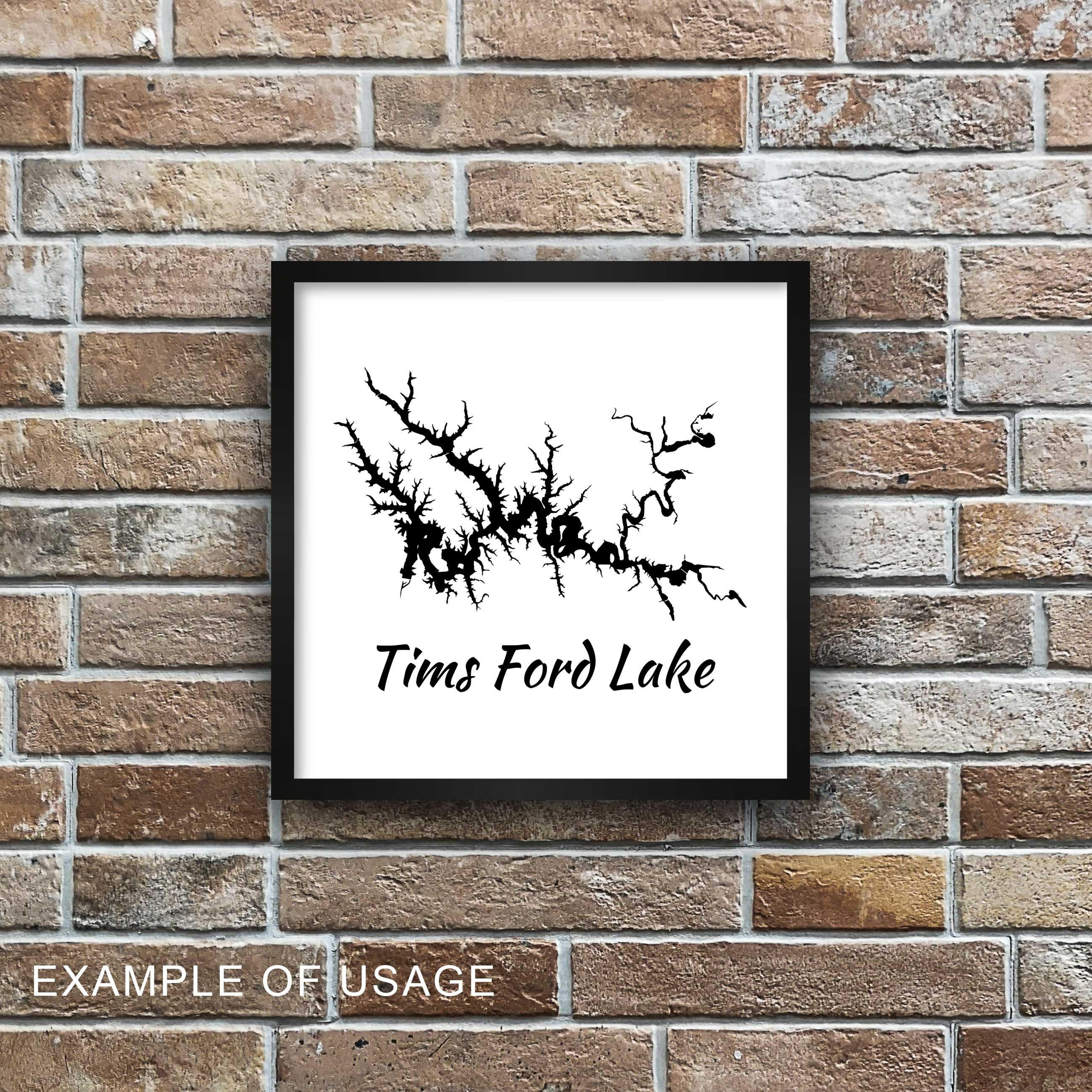 Tims Ford Lake Map SVG, Tennessee Map Vector File - Instant Download ...