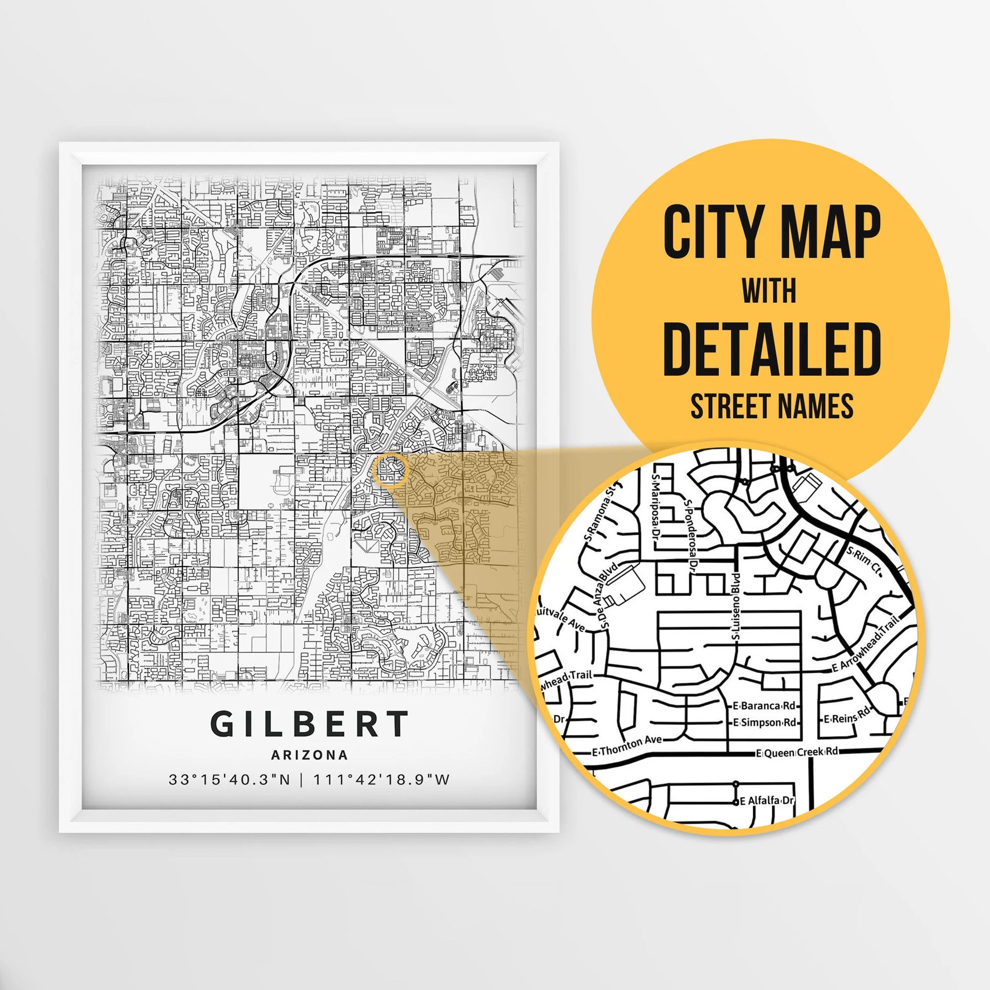 Gilbert Arizona Map Of Cities And Towns Maps Of Gilbert Arizona