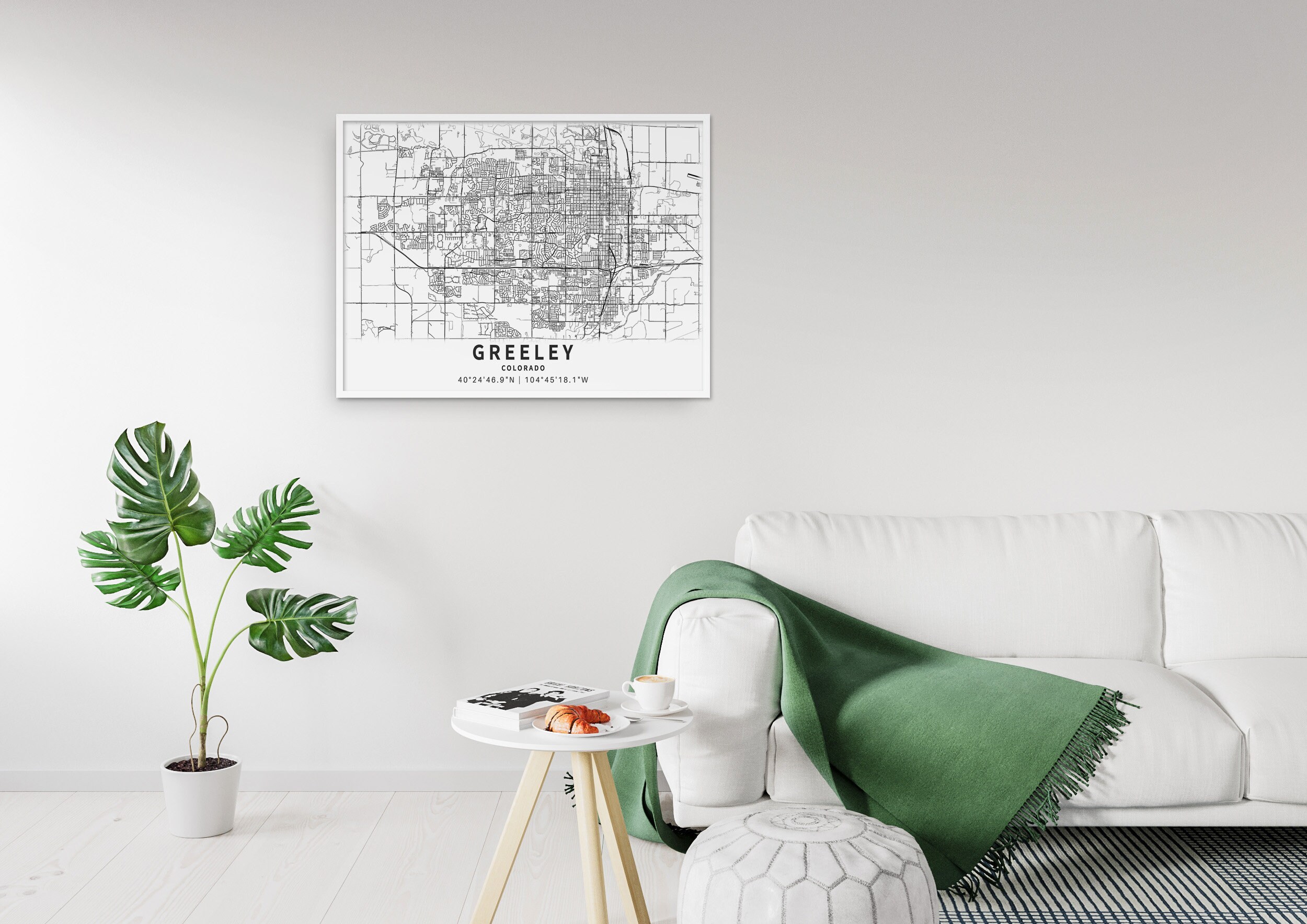 Printable Map of Greeley, Colorado, USA With Street Names - Instant ...