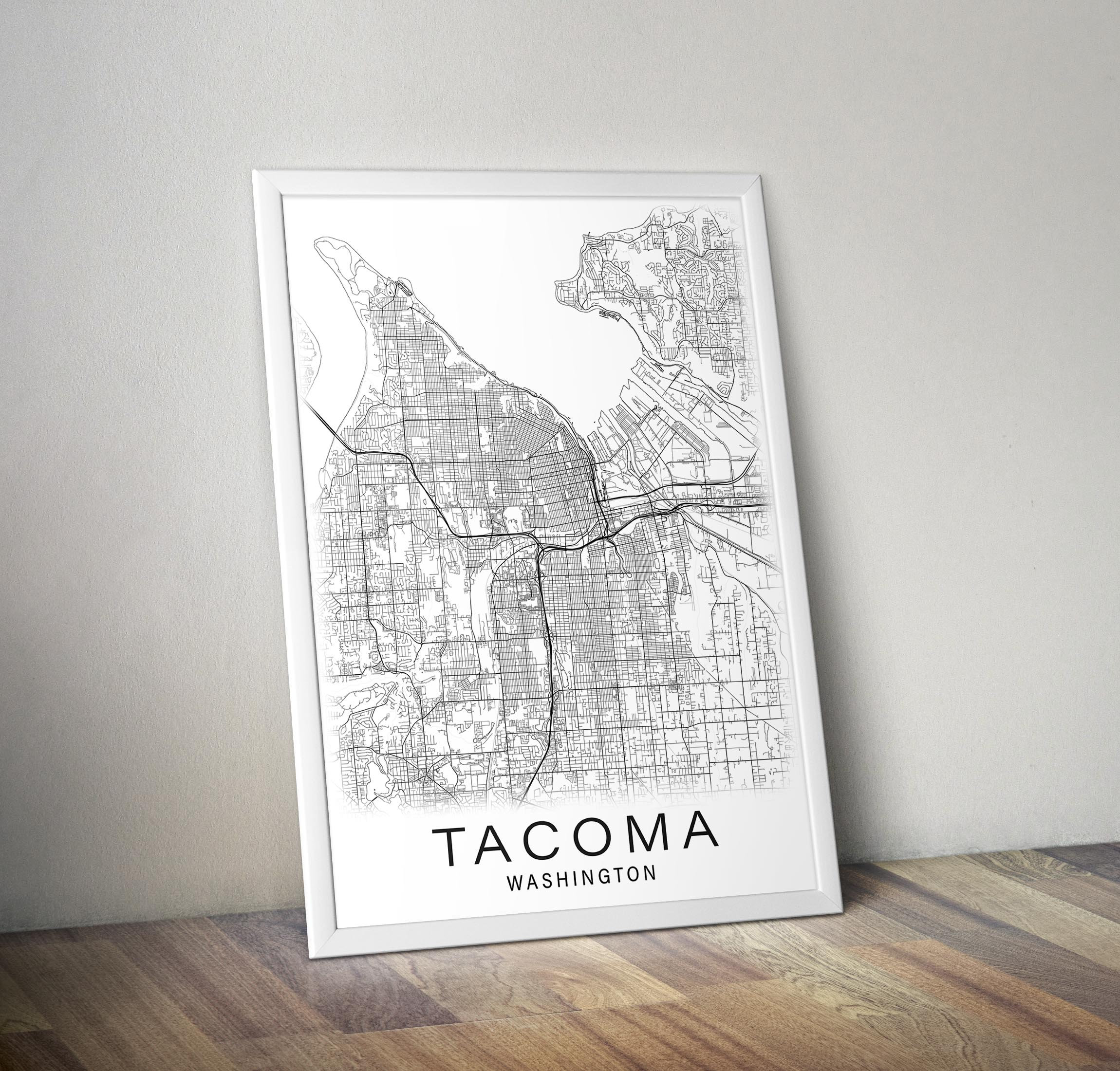 Printable Map of Tacoma Washington United States Instant | Etsy