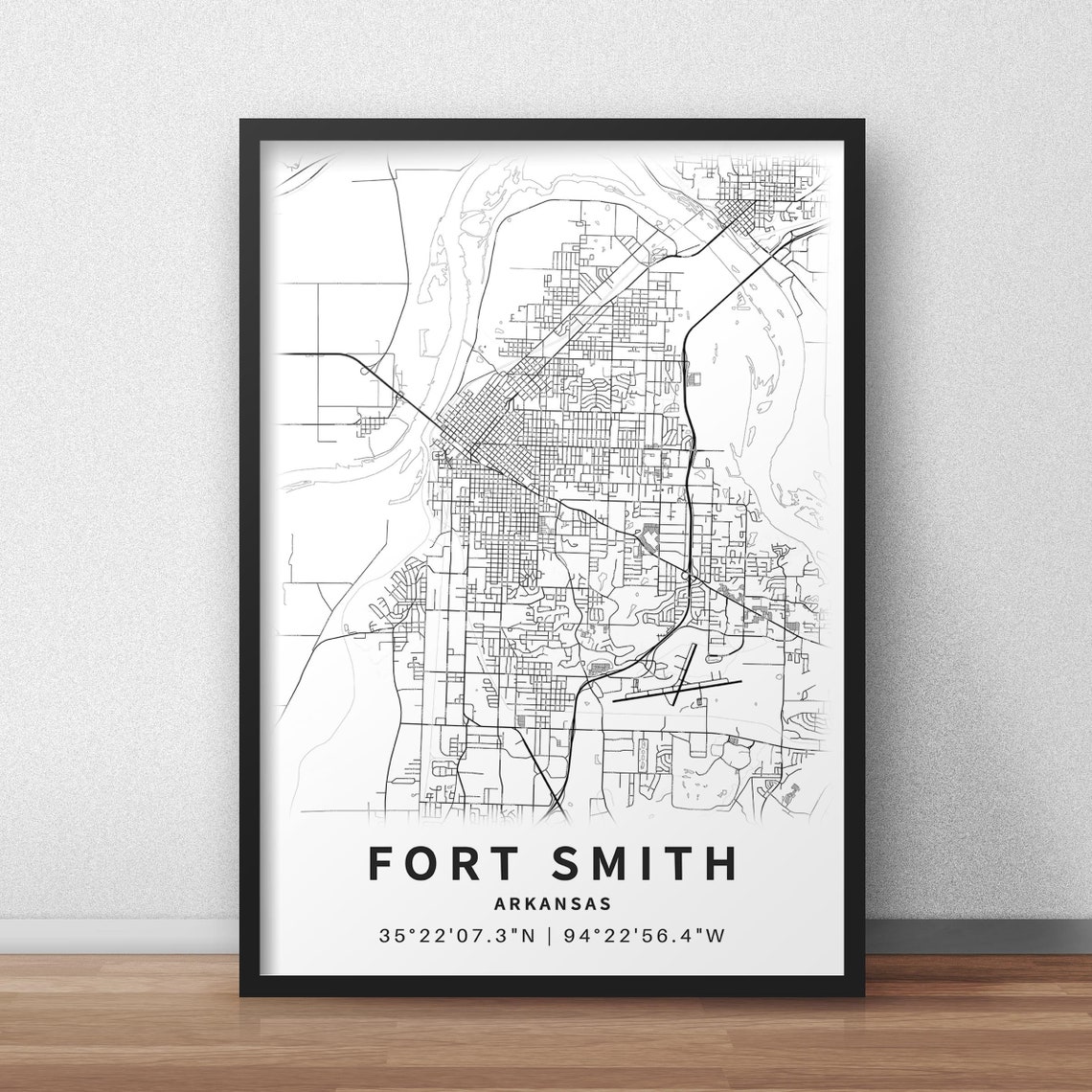 Printable Map of Fort Smith AR Arkansas USA Cty Map With - Etsy