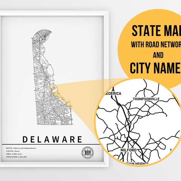 Delaware Poster - Etsy