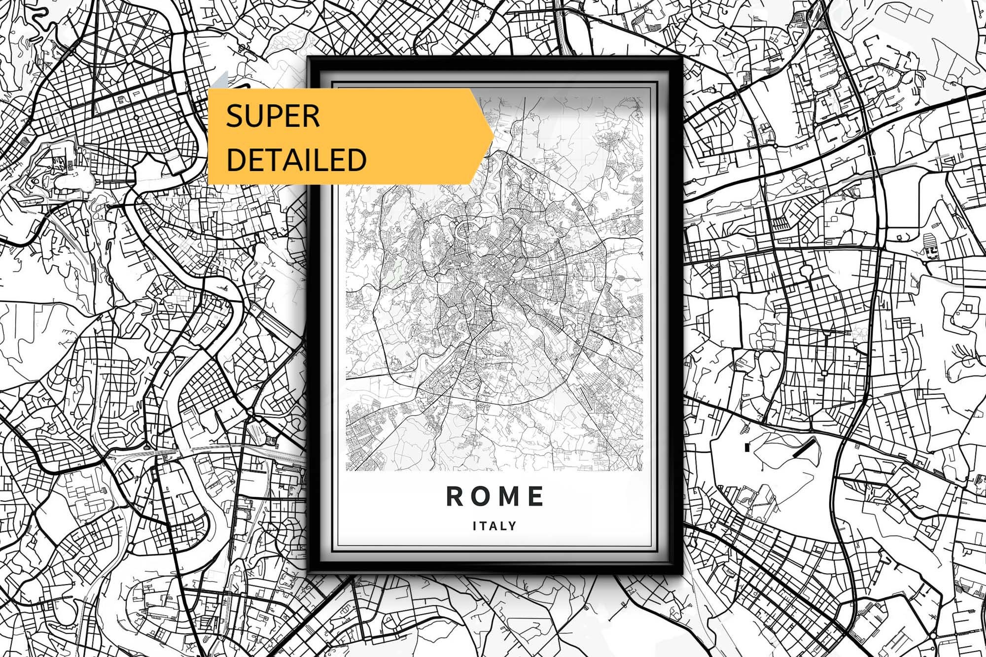 Printable Map of Rome Italy Instant Download City Map - Etsy