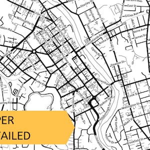 Printable Map of Hamilton, New Zealand With Street Names - Instant ...