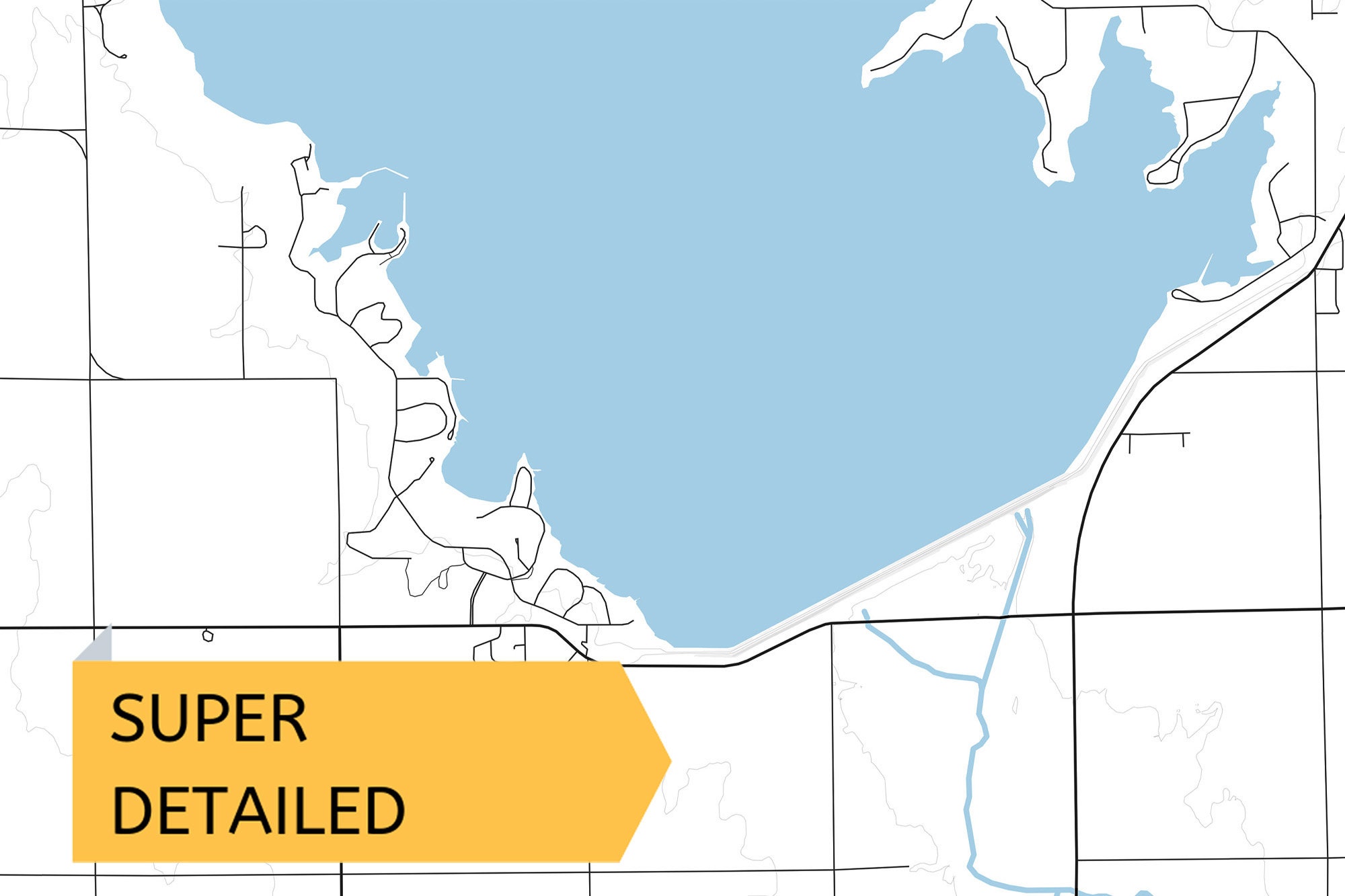 Printable Map of Cheney Reservoir, Kansas, US - Instant Download \ Lake ...