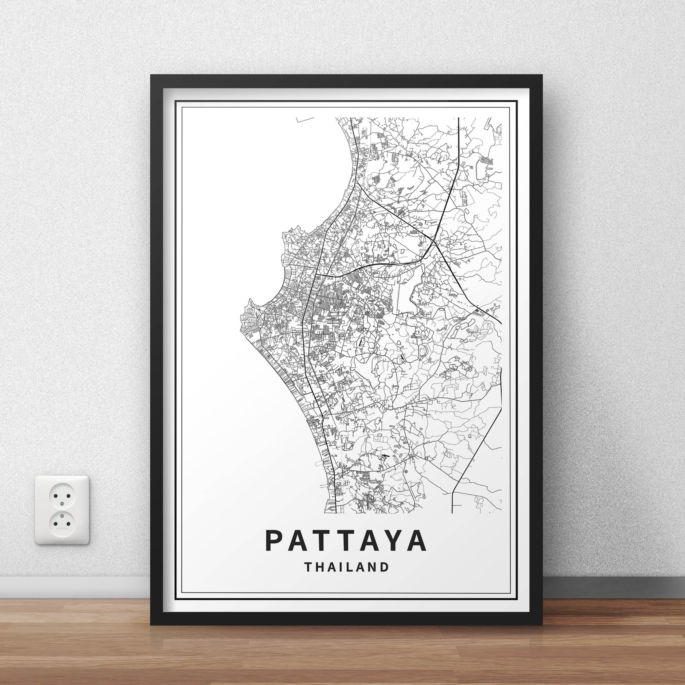 Printable Map of Pattaya Thailand Instant Download City - Etsy