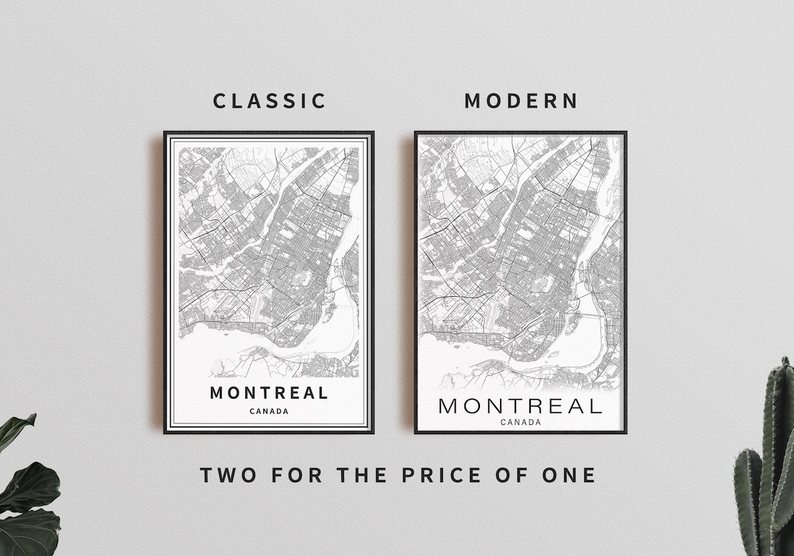 Printable Map of Montreal Canada Instant Download City - Etsy