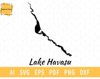 Lake Havasu Arizona California Map Shape Silhouette Svg Png Dxf Pdf Eps ...