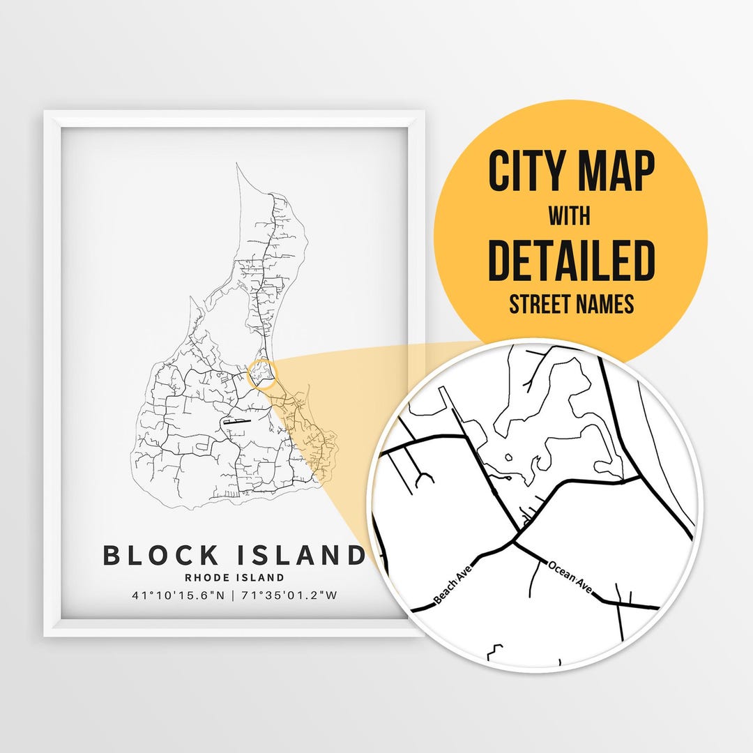 Printable Map of Rhode Island, Rhode Island, USA With Street Names ...