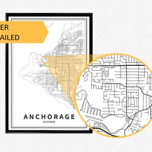 Printable Map of Anchorage AK, Alaska USA City Map Instant Download ...