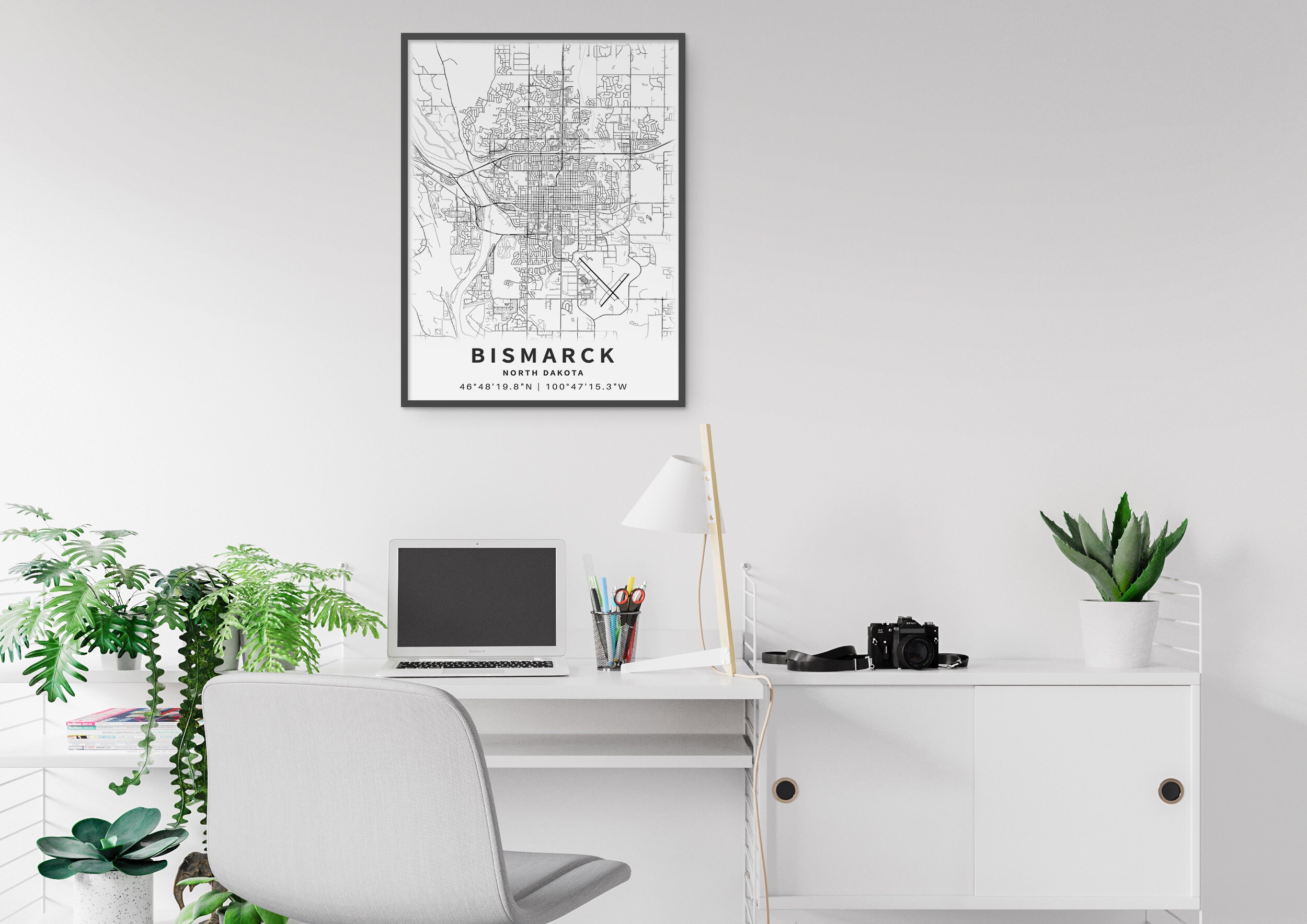 Printable Map of Bismarck, North Dakota, USA With Street Names ...