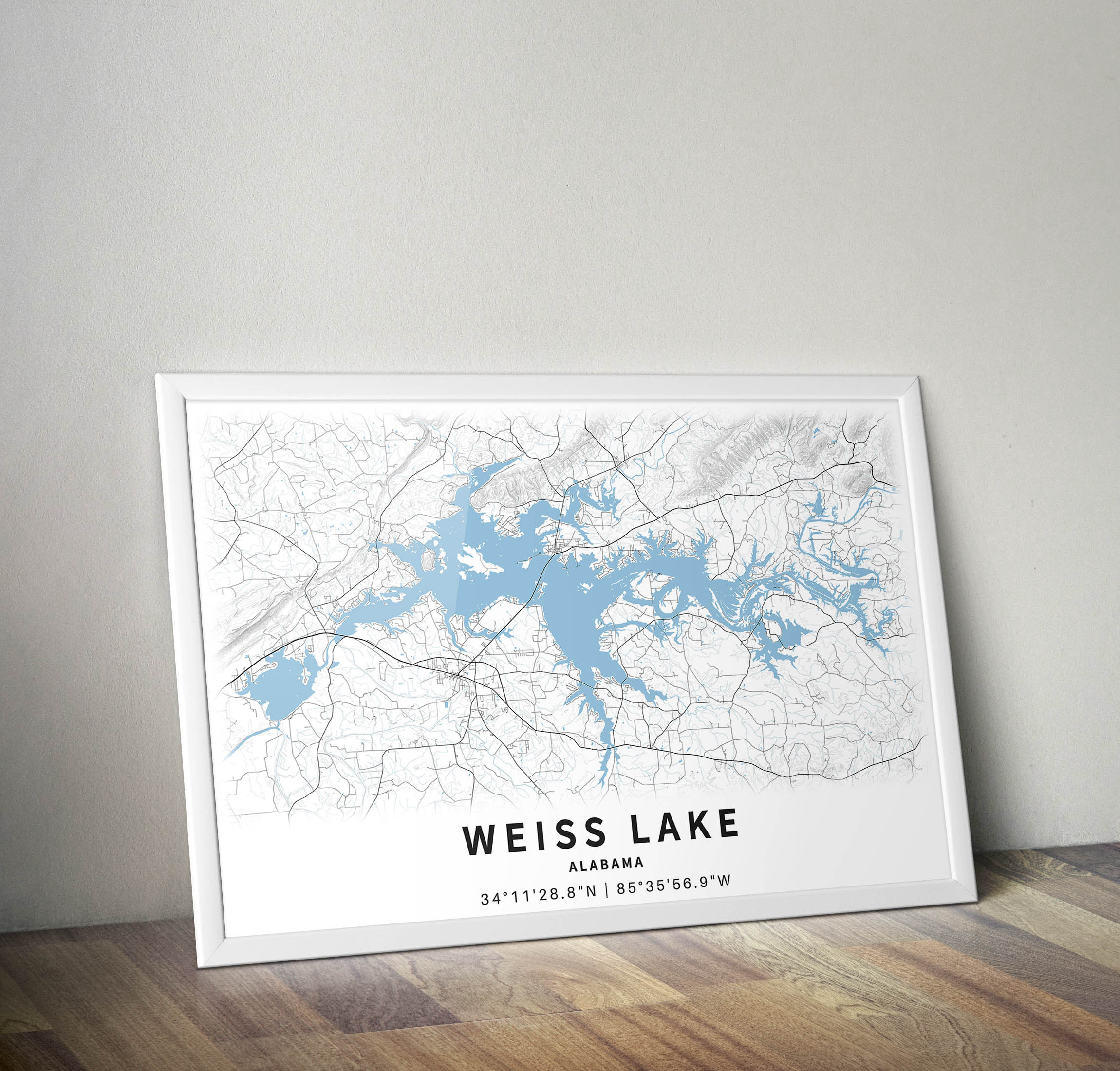 Printable Map of Weiss Lake Alabama United States Instant | Etsy