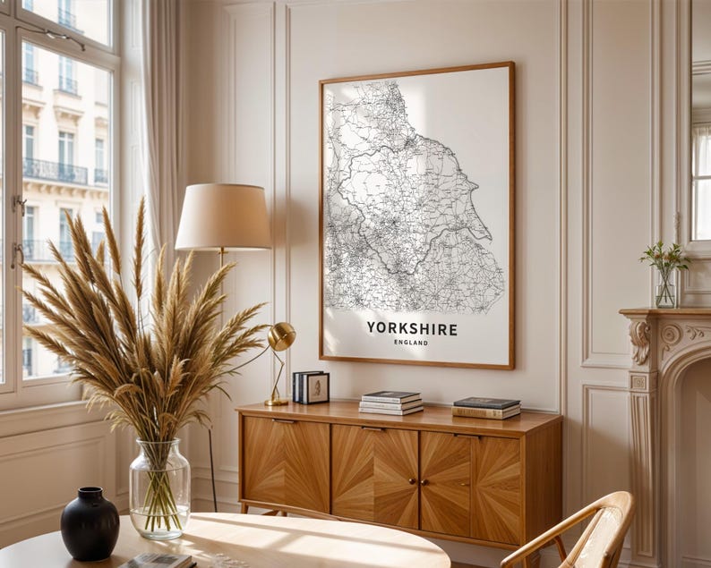 Yorkshire England Map Poster, Printable United Kingdom Road Map With ...