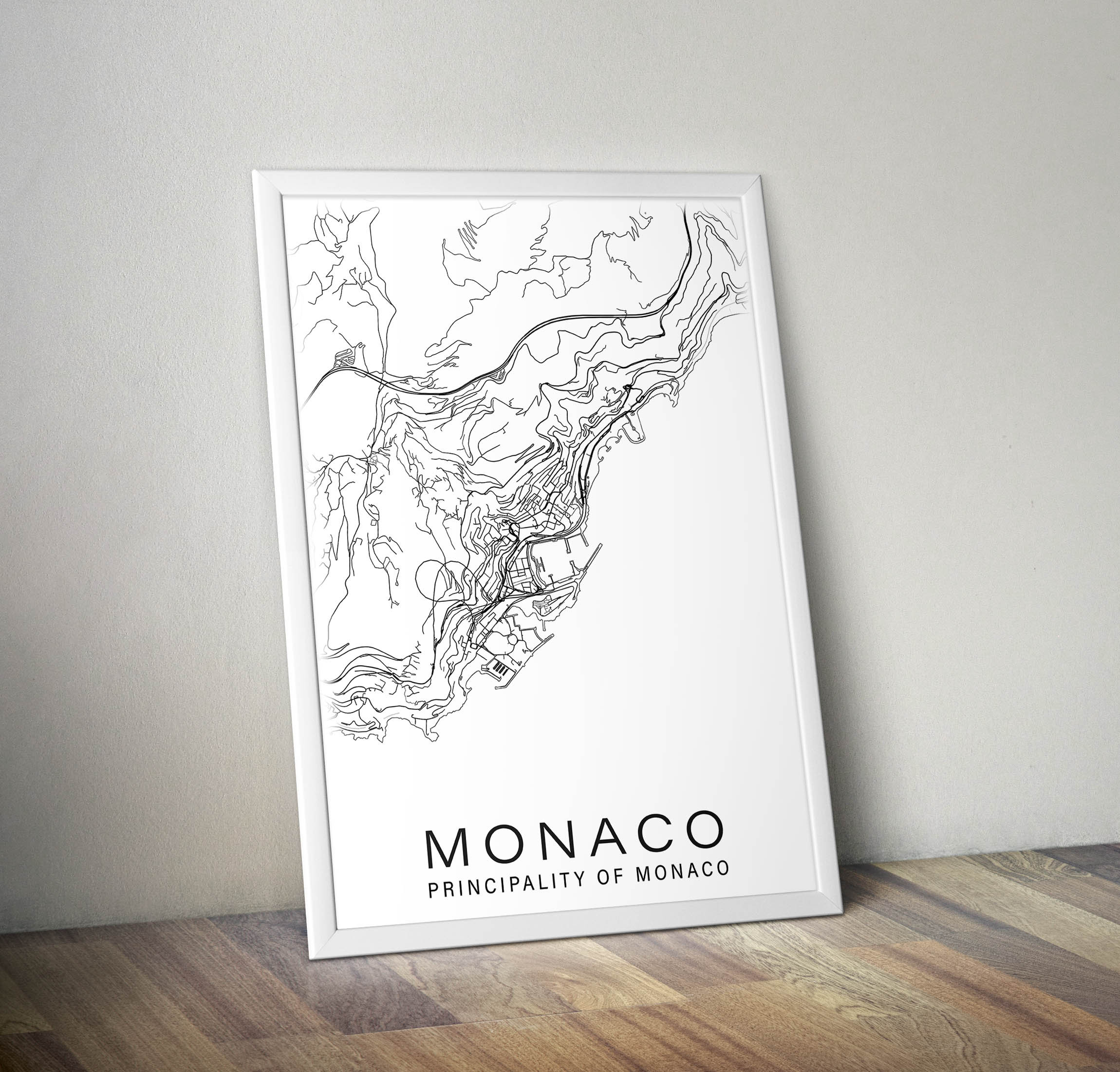 Printable Map of Monaco Monte Carlo Principality of Monaco | Etsy