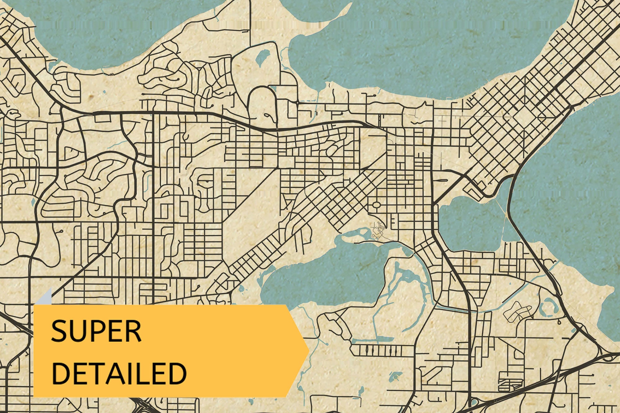 Printable Vintage Style Map of Madison Wisconsin USA - Etsy