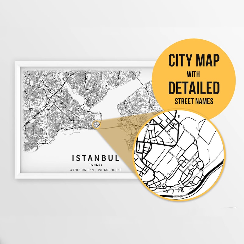 Istanbul Map Print - Etsy